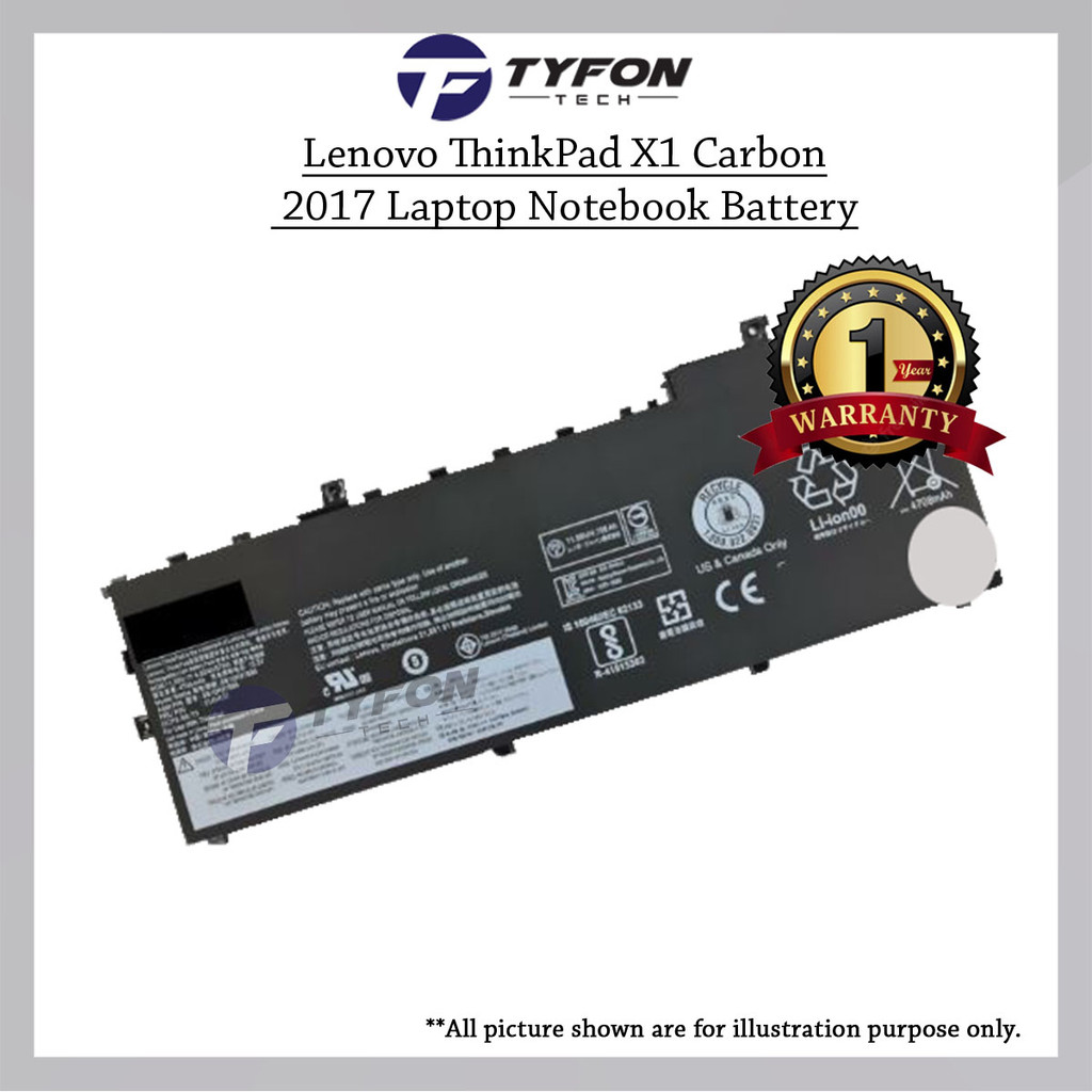 Lenovo ThinkPad X1 Carbon 2017 / 6TH GEN Laptop Notebook Battery OEM ...