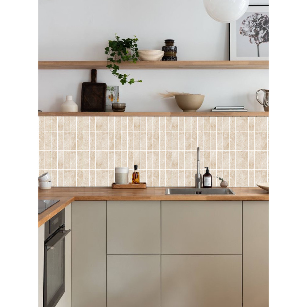 Pelekat Dinding Pelekat Diri Gaya Jubin 3D untuk Dapur dan Bilik Mandi ...