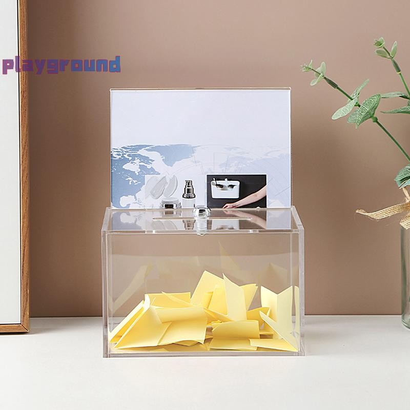 [playground] Transparent Acrylic Donation Box Multipurpose Storage ...