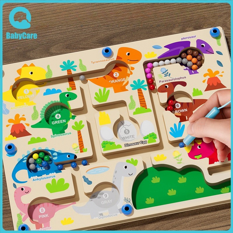 【24h】Magnetic Color & Number Maze Wooden for Kids Magnet Counting Game ...