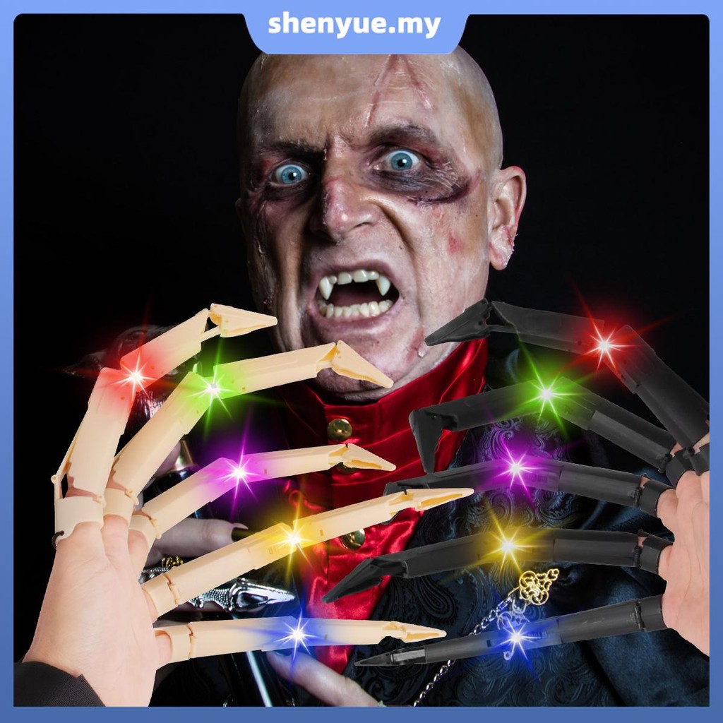Luminous Articulated Fingers Halloween Skeleton Hands with Flexible ...