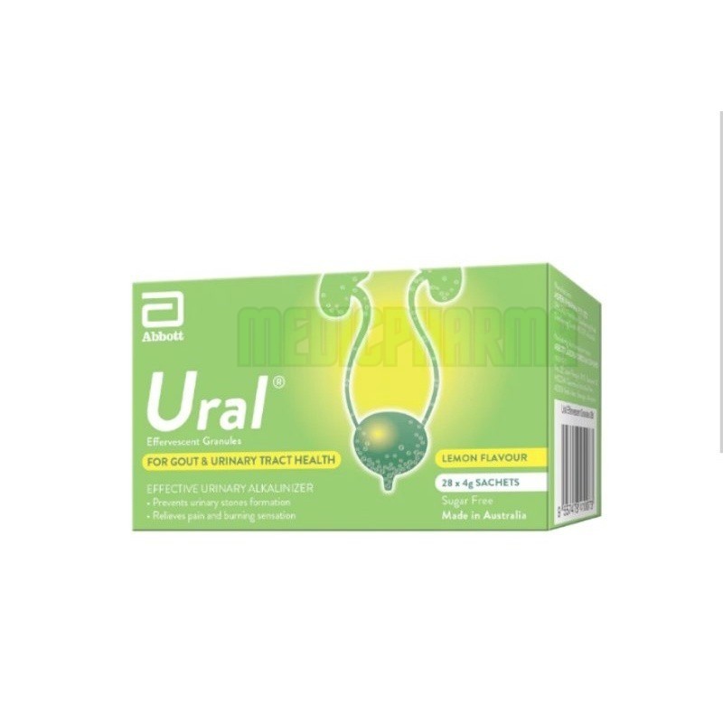 Ural Abbott Effervescent Granules 28 × 4g Sachets Lemon Flavour ...