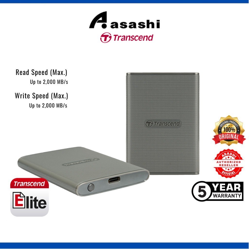 Transcend ESD360C 1TB / 2TB / 4TB USB3.2 Gen2 x2 Type-C Portable SSD (Up to 2000MB/s Read Speed ...