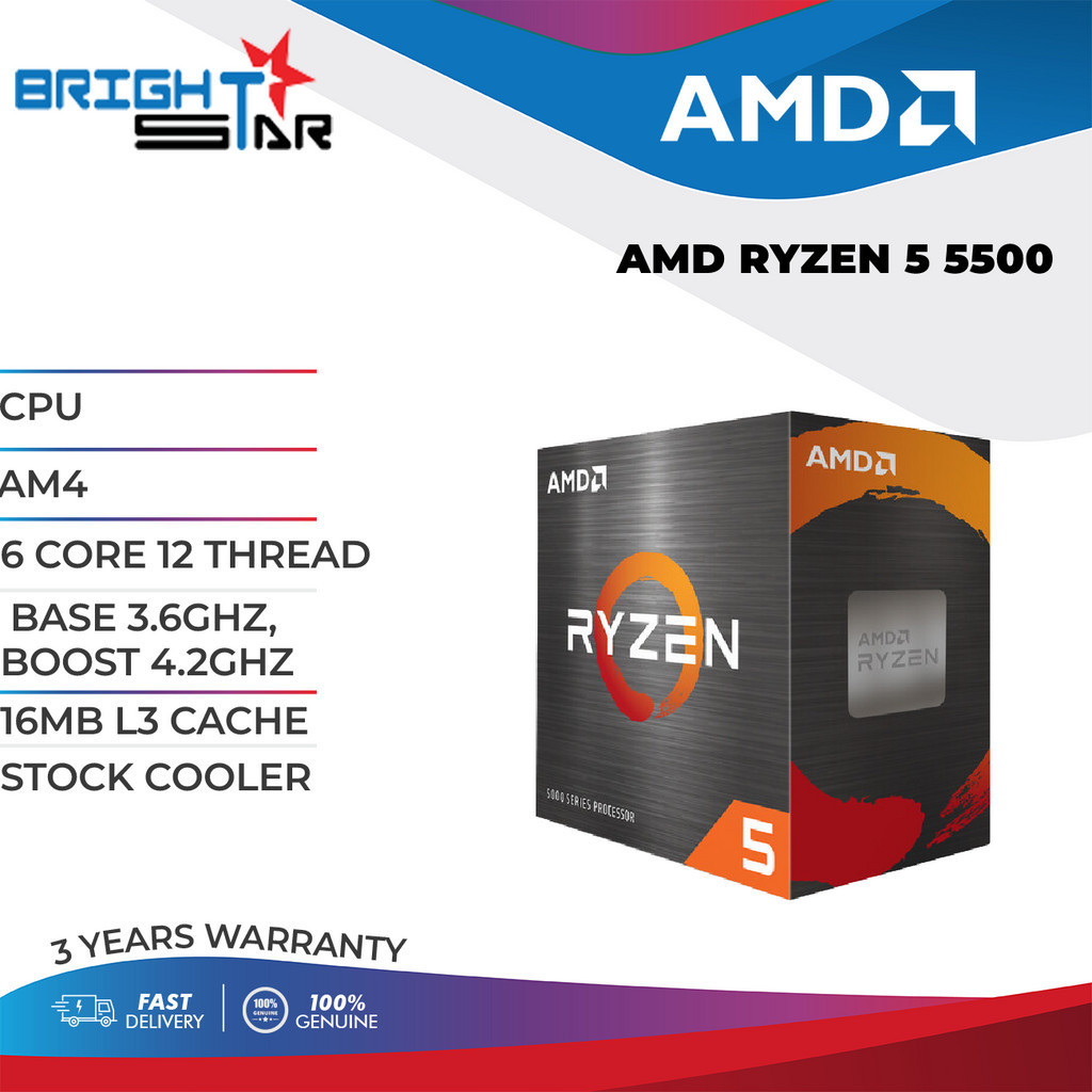 AMD Ryzen 5 5500 / 5600 / 5600G / 5600X AM4 Processor (Box Unit ...