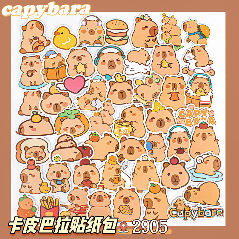 M&P 50 Cute Capybara Kapibara Stickers for Water Cup Computer Suitcase ...