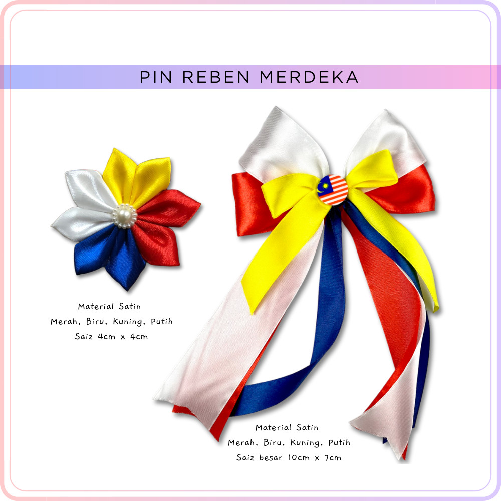 Pin Reben MERDEKA Brooch Ribbon Aksesori Bendera Malaysia Hari ...