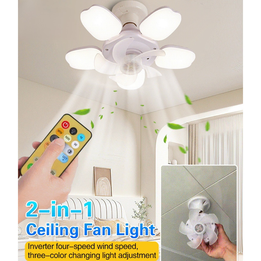 Foldable LED Five Leaf Apple Ceiling Fan Light Ceiling Fan with Lamp ...