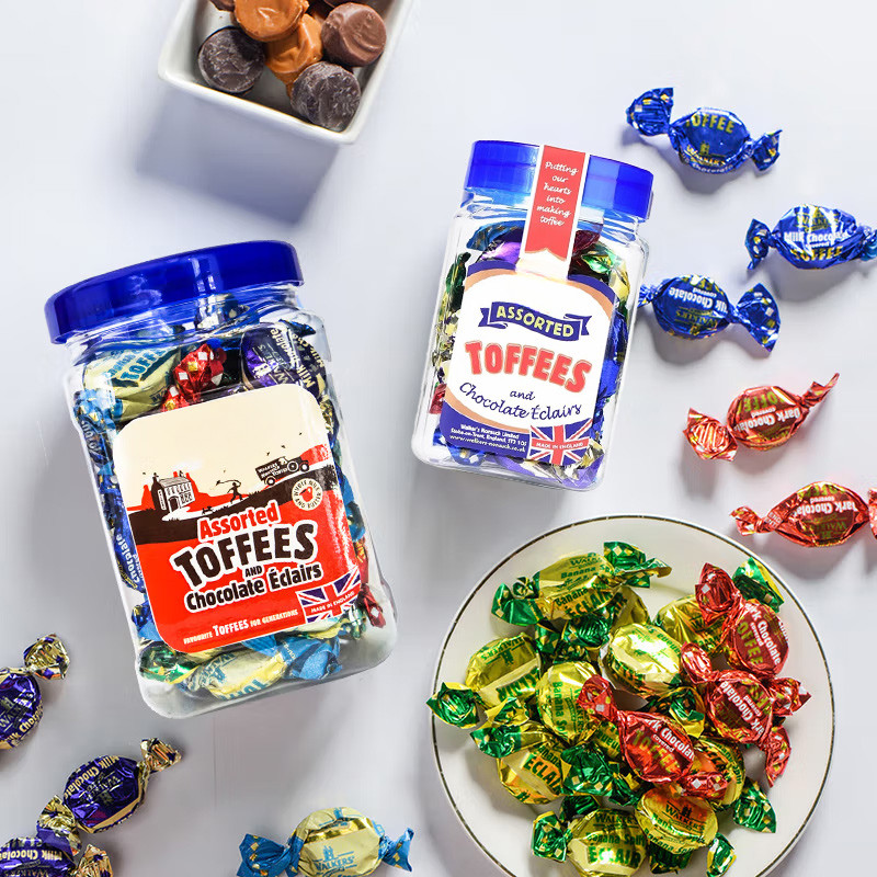 ZEJUN Assorted Toffee Sea Salt Caramel Chocolate Sandwich Candy Snacks ...