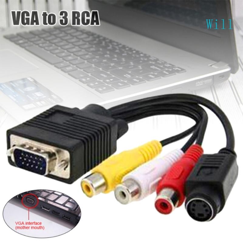 Will VGA to 3 RCA + S Cable VGA Tv-Out to AV Cable VGA Component for ...