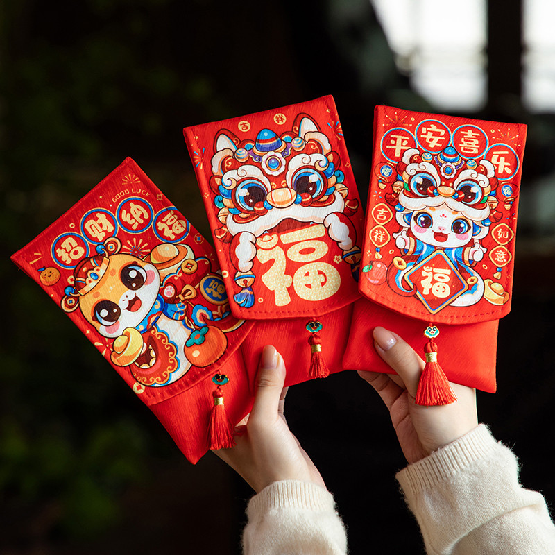 2025 CNY New Fabric Hanging Red Bag Year of The Snake Cloth Red ...