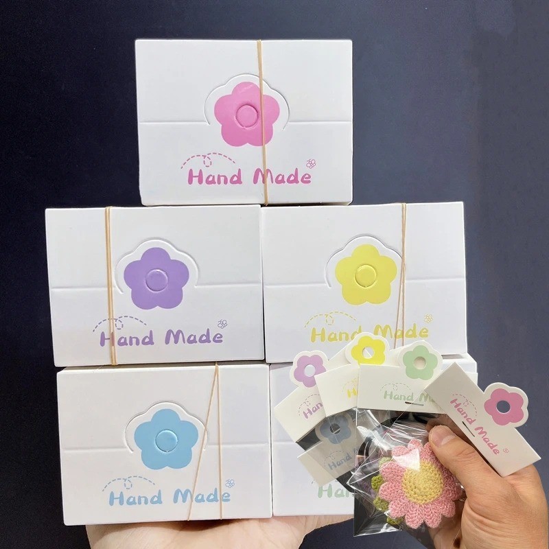 100pcs/Lot Foldable Packaging Paper Cards 8*6cm Colorful Flowers Cards ...