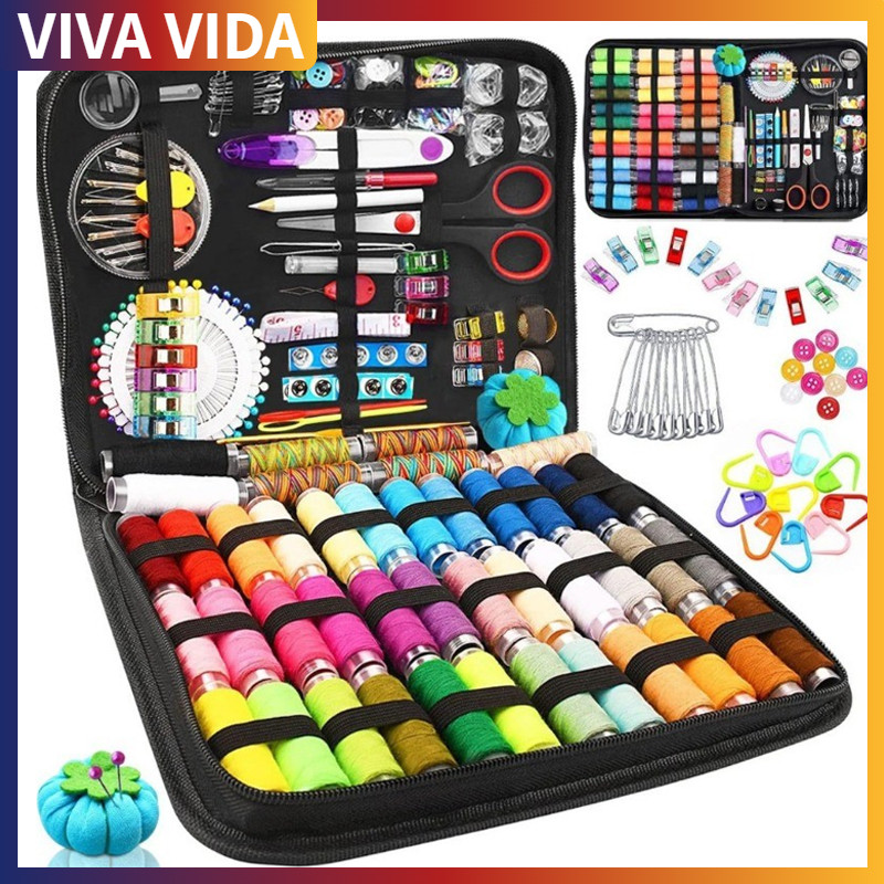 PERALATAN Sewing Tool Box Complete Set Thread Needle Sewing Tool Set ...