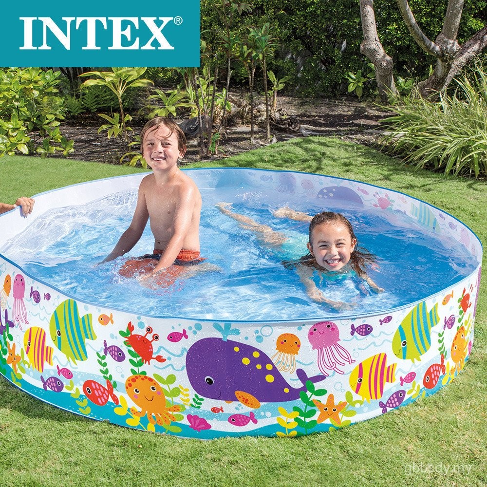 INTEX asli 56452 Ocean Park getah keras kolam air kolam renang keluarga ...