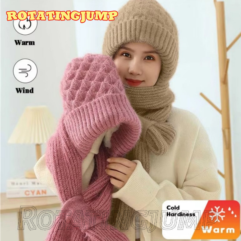 Knitted Scarf Hat Set - Fashion, Simple - For Winter Outdoor Sports ...