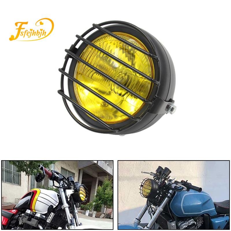 Retro Vintage Motorcycle Universal Side Mount 35W 6.5 Inch Amber ...