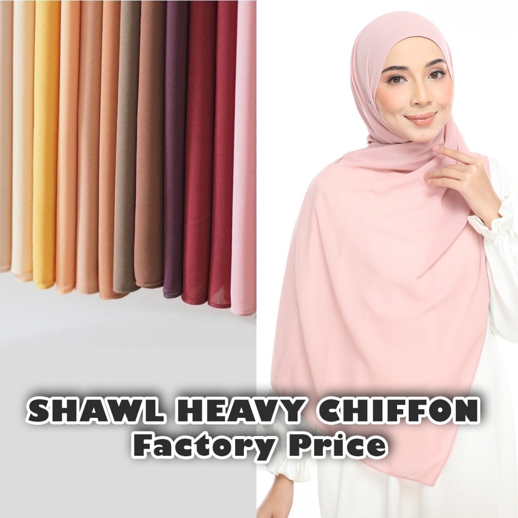 Heavy Chiffon Shawl Premium Quality - Plain Design | Factory Price ...