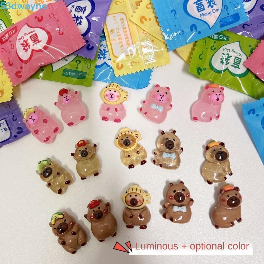DWAYNE 20pcs Mini Capybara Luminous Ornament, Luminous Light in The ...