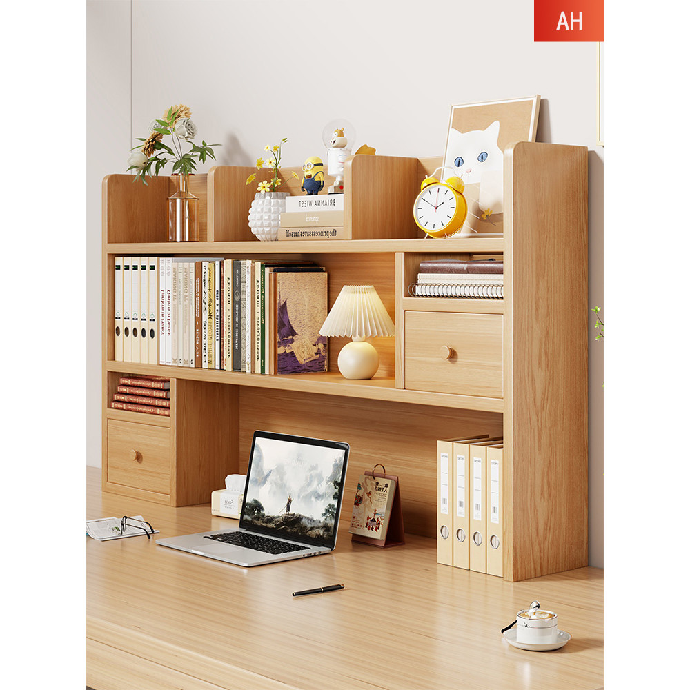 Rak Penyimpanan Desktop Rak Buku Kayu Pepejal Ruang Tamu Penyimpanan ...