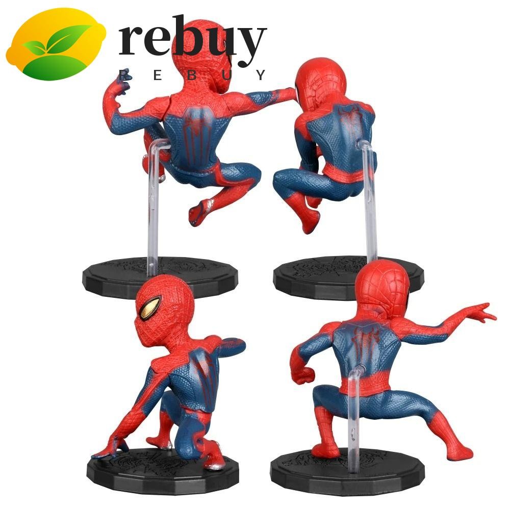 REBUY 4Pcs/Set Spider Man Collectible Toys, Superhero Q Version Spider ...