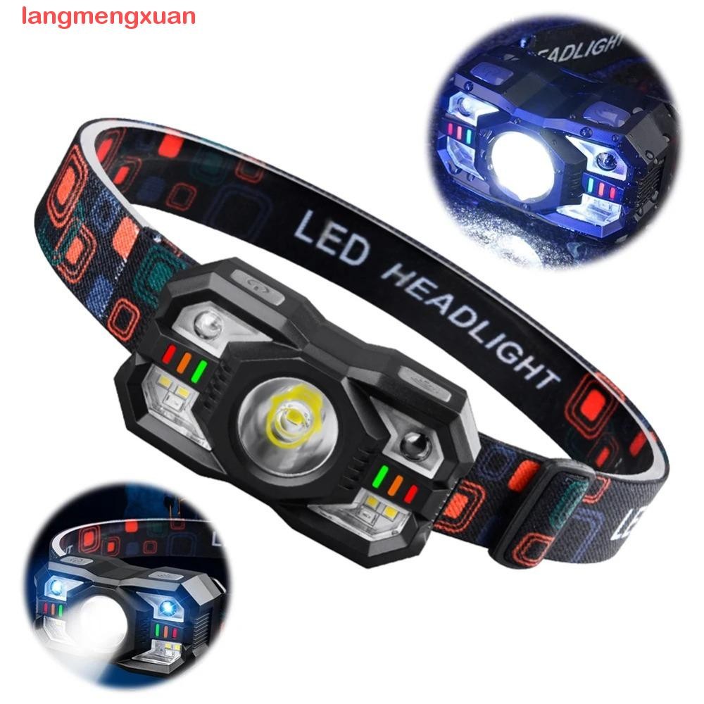 LANGMENGXUAN LED Induction Headlamp, Ultra Bright with Gesture Control ...