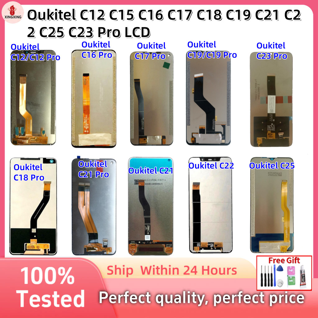 For Oukitel C12 C15 C16 C17 C18 C19 C21 C22 C25 C23 Pro LCD Display Touch Screen Digitizer ...