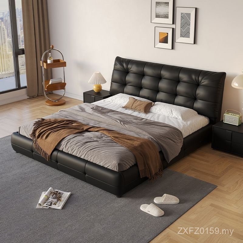 Large Bed Minimalist Light Luxury Double Waffle Italian Modern ...