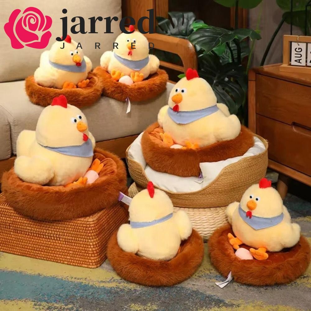 JARRED Simulation Hen Plush Toy, PP Cotton With Nest Chick Family Plush ...