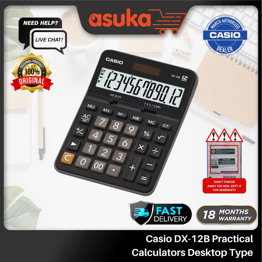 Casio DX-12B Practical Calculators Desktop Type | Shopee Malaysia