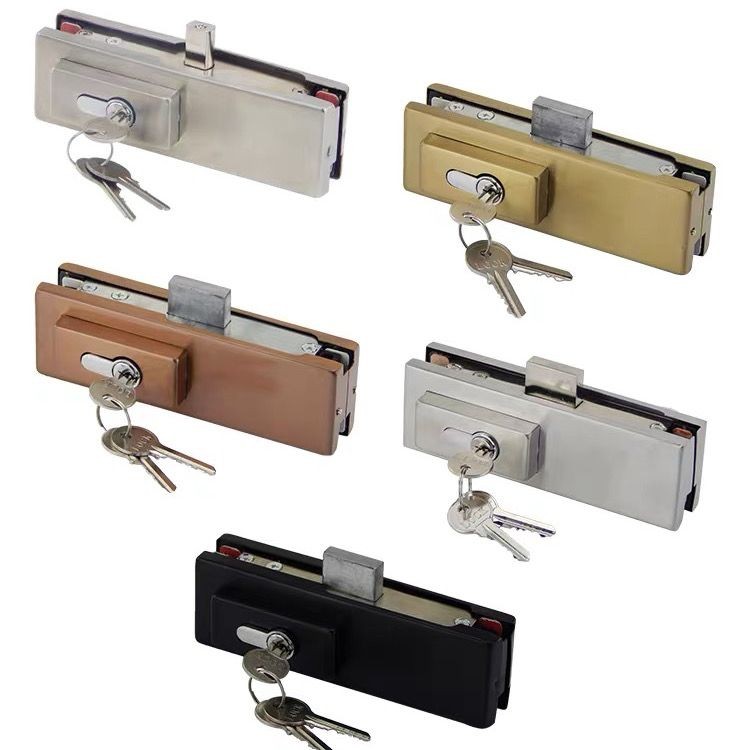 Titanium Glass Door Floor Lock Office Latch Lock Frameless Door ...