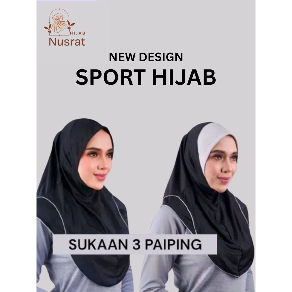 New Sport Hijab 2024 (Tudung Sukaan) 3 Paiping | Shopee Malaysia