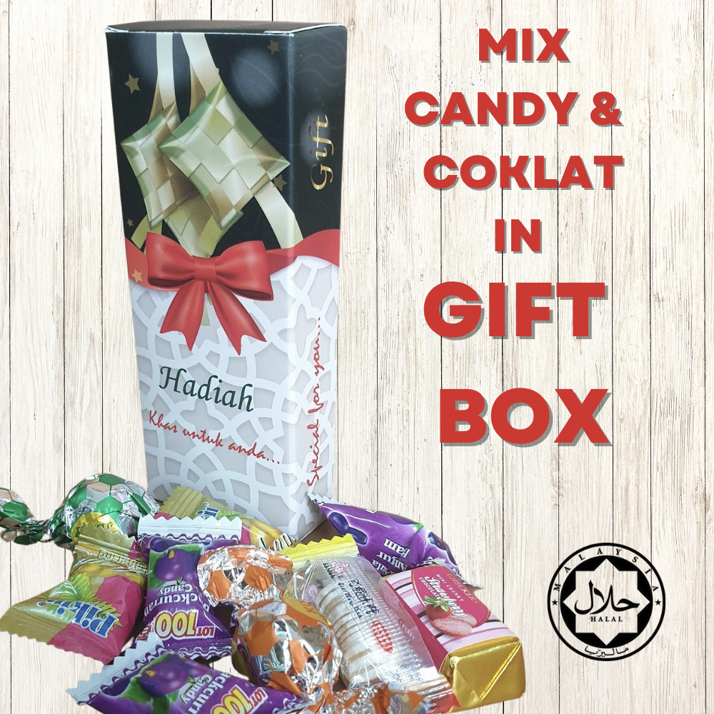 (Halal) Mix candy & coklat / Mixed Nuts in gift box | hadiah | Gift box ...
