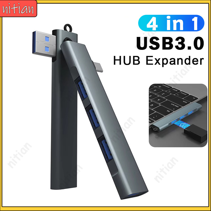 4 Ports USB 3.0 High Speed HUB Type C Multi Port Splitter HUB Extender ...