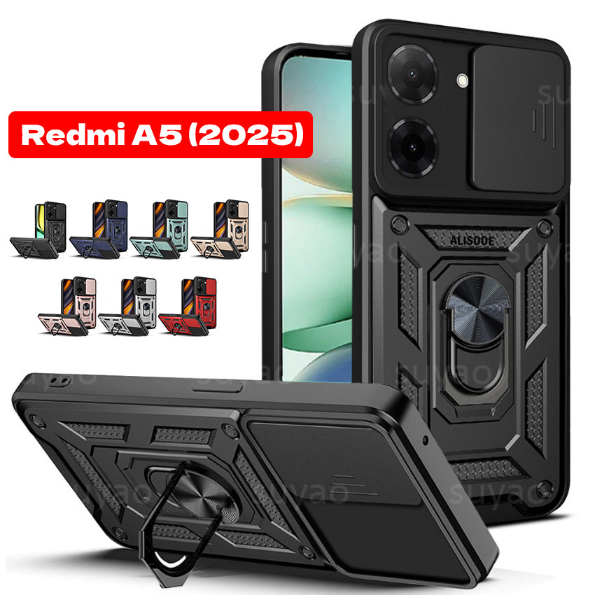 For Redmi A5 4G 2025 Phone Case Ring Stand Holder Casing RedmiA5 A3 ...