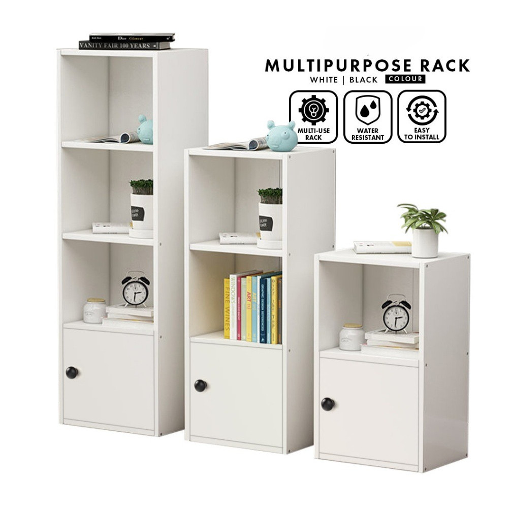 Rak letak buku Rack book storage 2/3/4 Tier Bookshelf DIY Utility Shelf ...