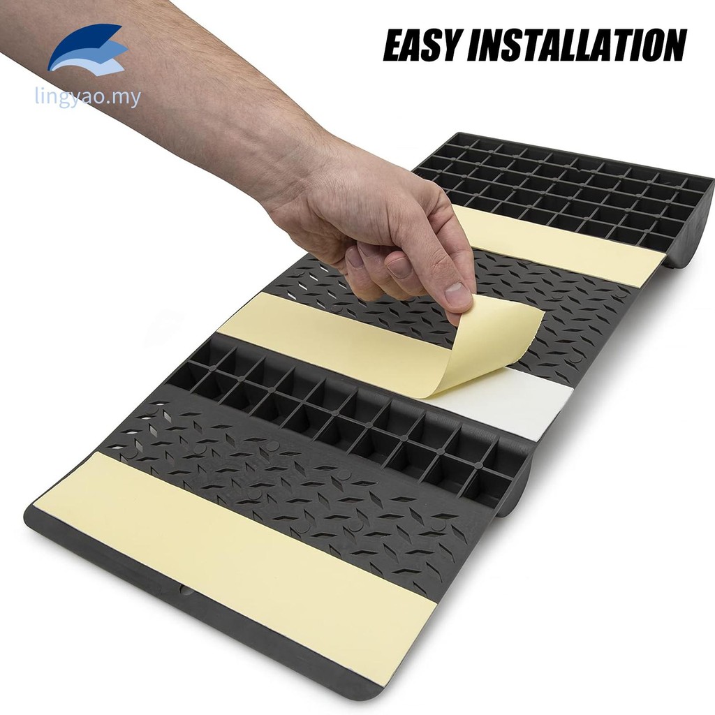 Parking Guide Mat Garage Wheel Stopper Parking Aid w/Warning Strip ...