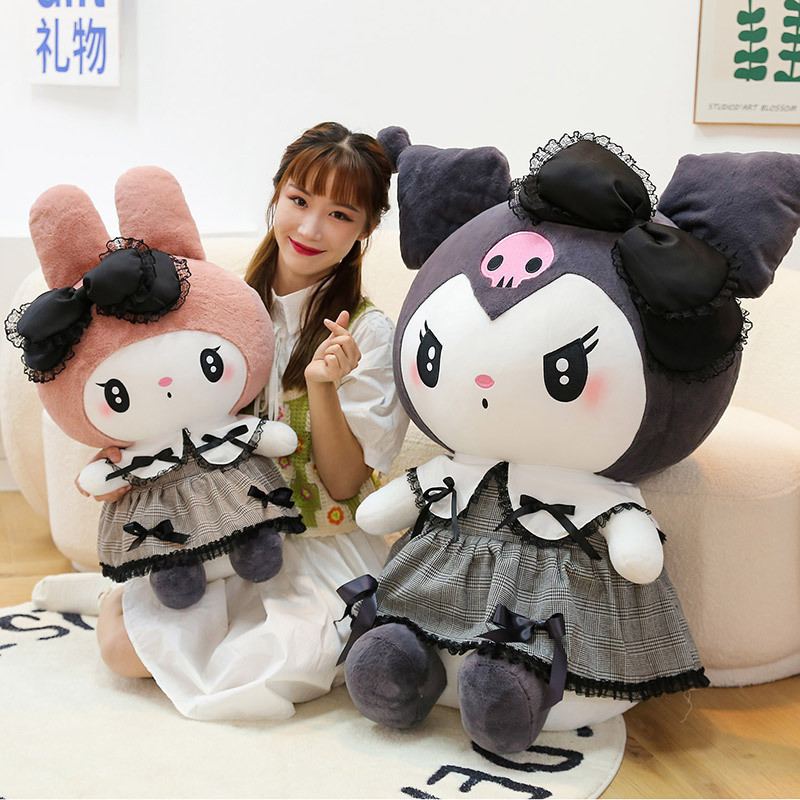 Dark Gothic Kuromi Melody Doll Plush Toy Girls Large Rag Doll Doll ...
