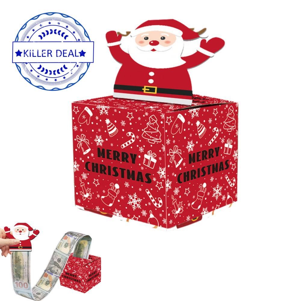 Merry Christmas Money Box Cash Pull Gift Boxes Surprise Explosion ...