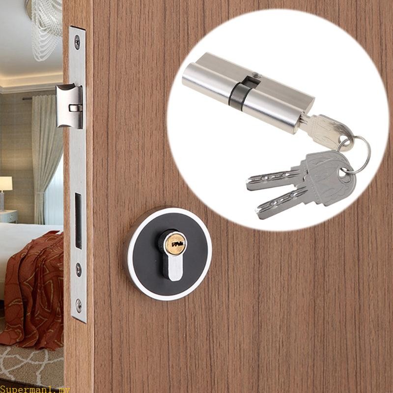 Best Door Lock Cylinder with Keys Anti-rust Single Open Lock Rustproof ...