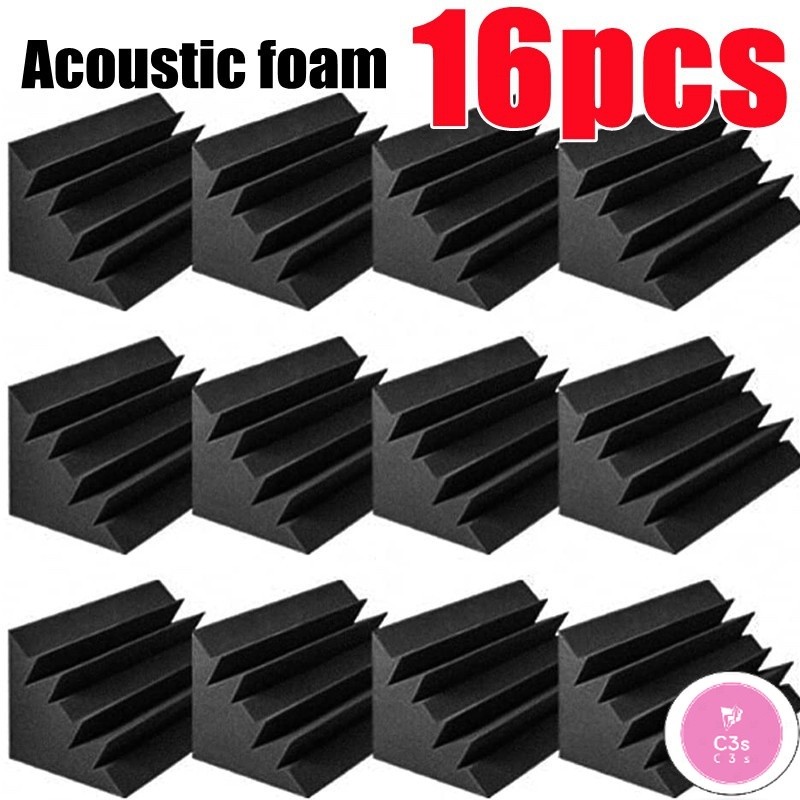 C3S Acoustic Foam Bass Traps Corner Studio Foam 16/8/4/1 Pack Set Ideal ...