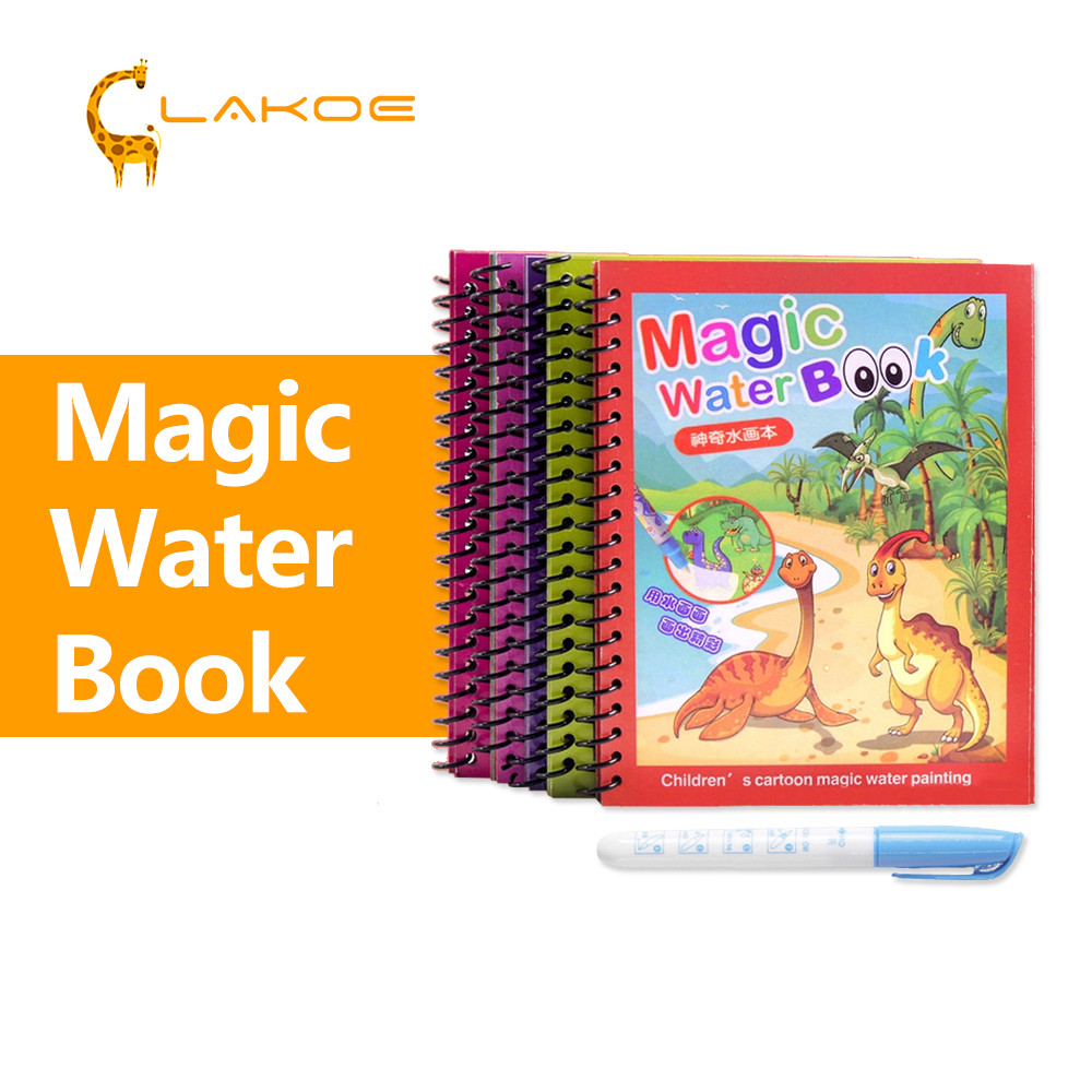 Lakoe Magic Water Book Magic Pen Drawing Colouring Book for Kids Early ...