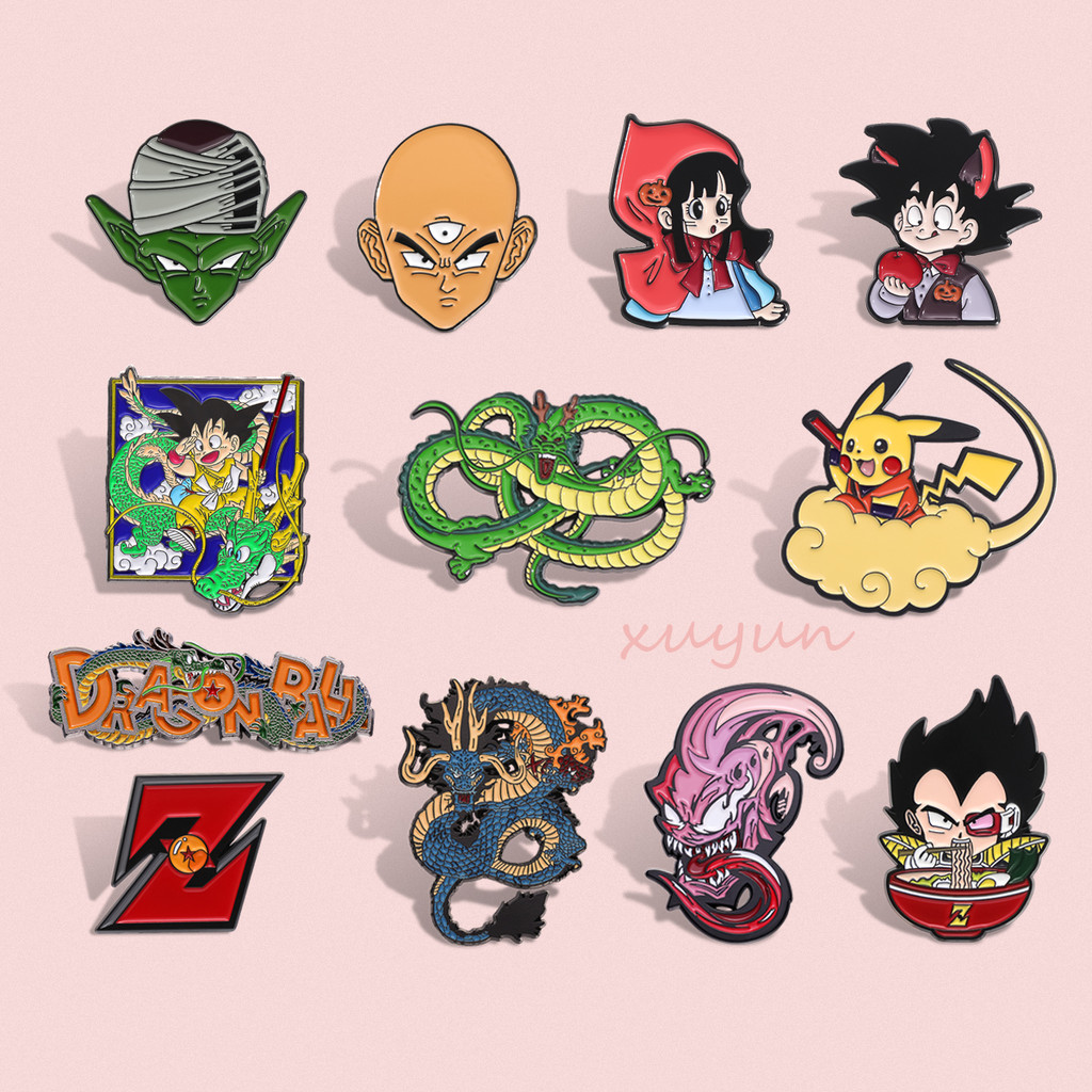 Japanese Anime Dragon Ball Cartoon Brooch Goku Dragon Character Metal ...