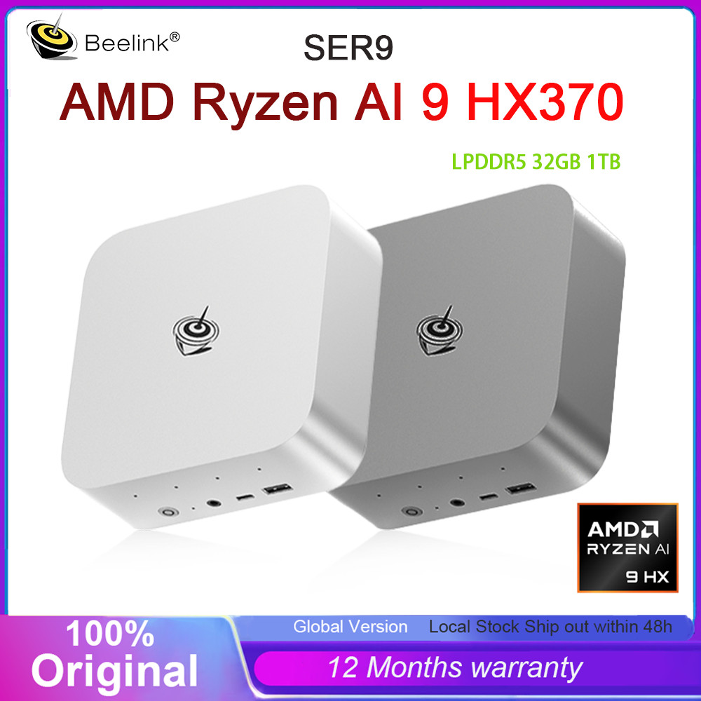 Beelink SER9 AI Mini PC AMD Ryzen AI 9 HX370 32G DDR5 1TB PCIe4.0 Wifi6 ...