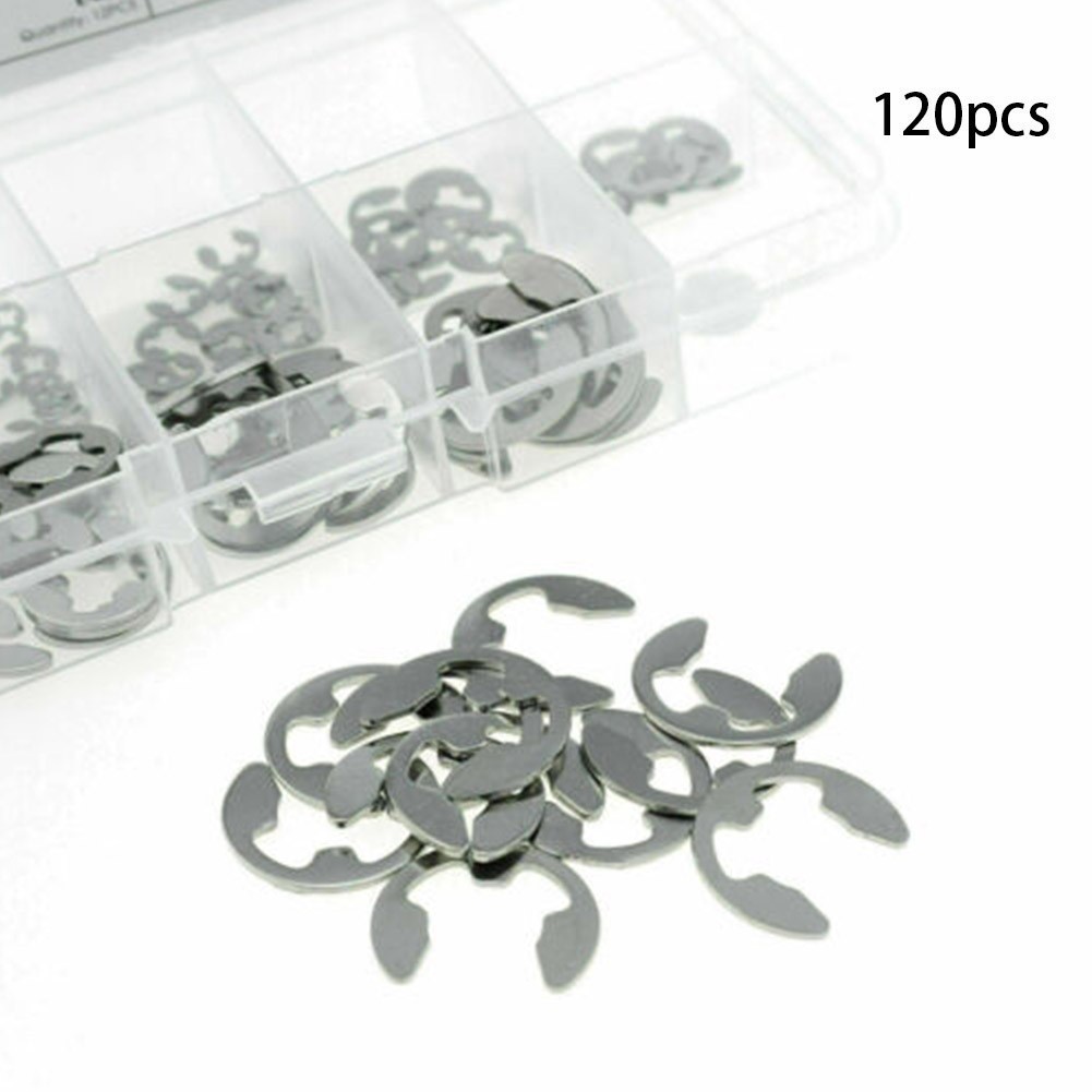 (MULSTORE) 120X Assorted M1.5 - M10 Stainless E Clips C Circlip Kit ...