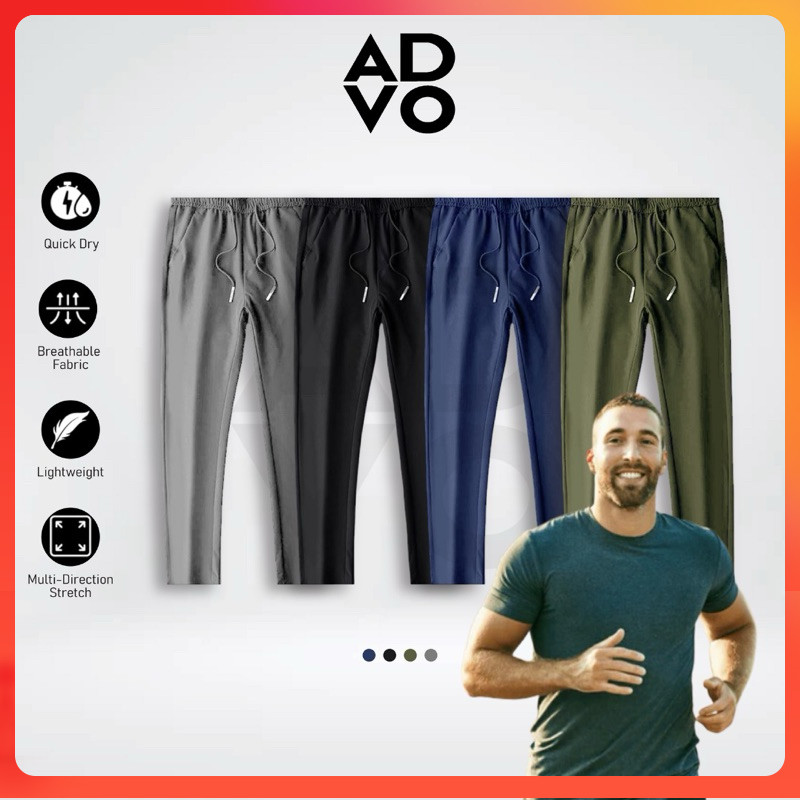 ADVO Long Pants Men Polyester Seluar Panjang Lelaki Track Pants Seluar ...