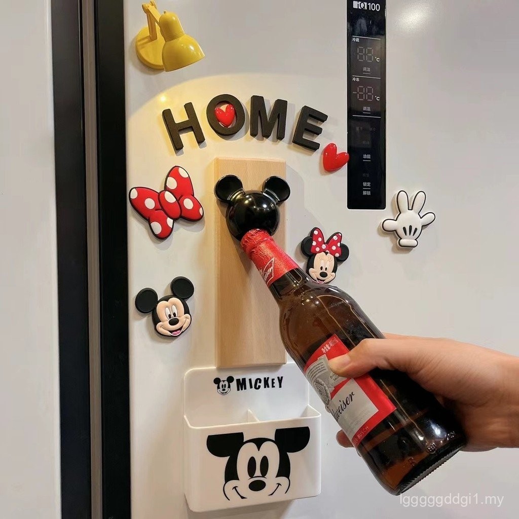 Mickey Creative Refrigerator Sticker Magnetic Corkscrew Mickey Mouse ...