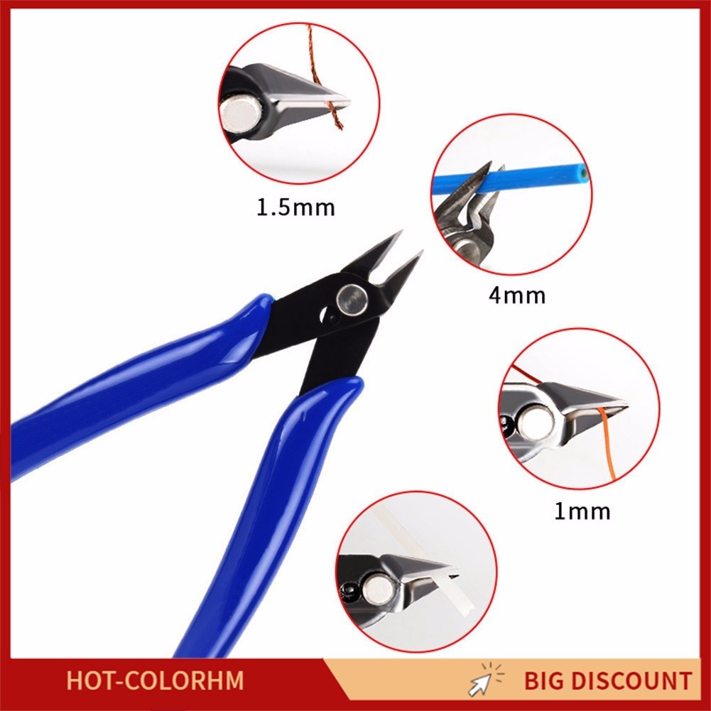 [CM] 1 Pack 170 Flush Wire Cutter Blue Diagonal Cutting Pliers Side ...