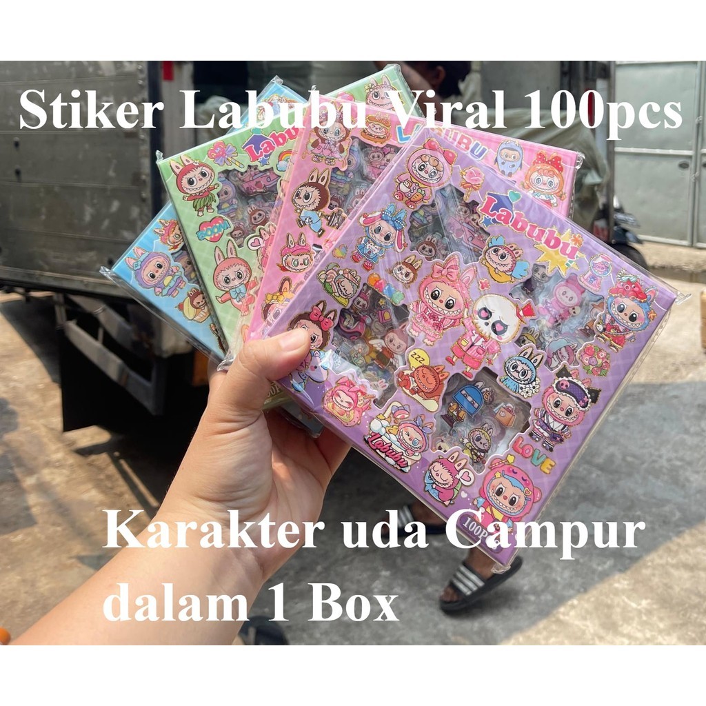 100 Sheets Labubu Stickers / Viral Labubu Stickers Children's Labubu ...