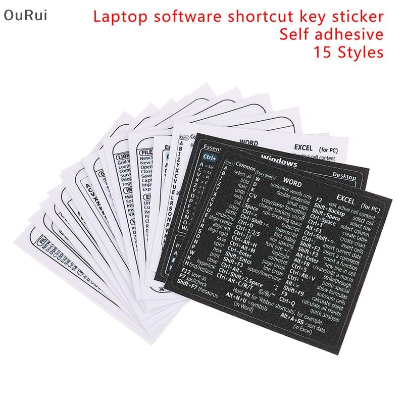 【OR】 14 Windows PC Reference Keyboard Shortcut Sticker Adhesive for PC ...
