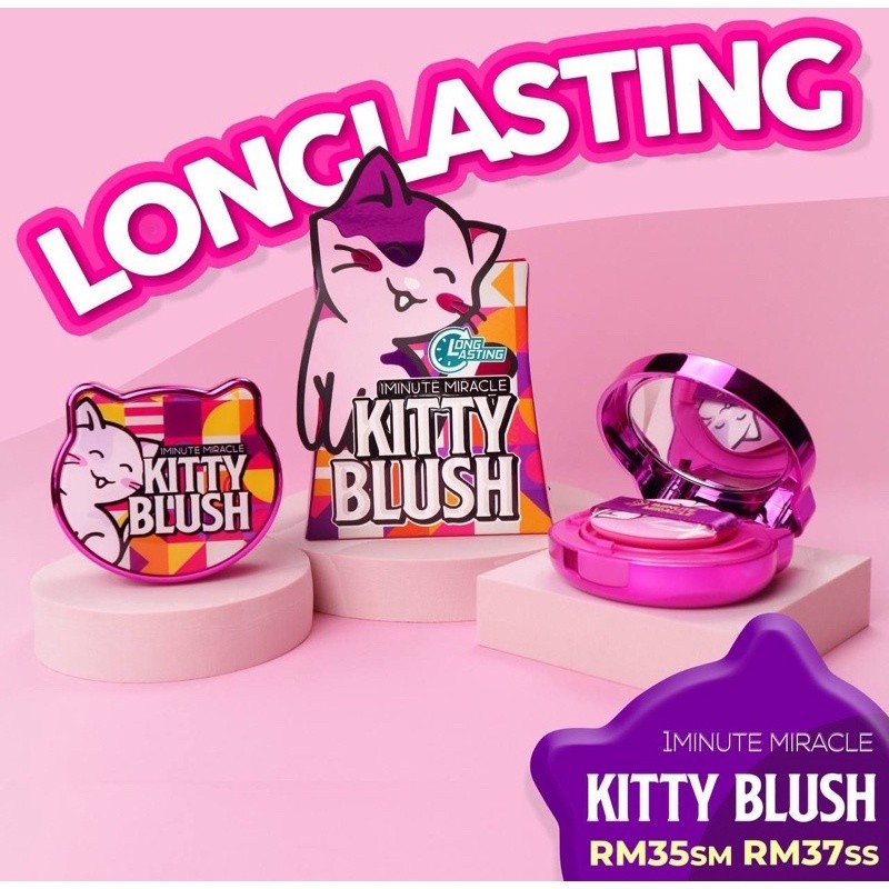 1 MINUTE MIRACLE 1MM KITTY BLUSHER CUSHION GLOW CANTIK DAN MURAH Make ...