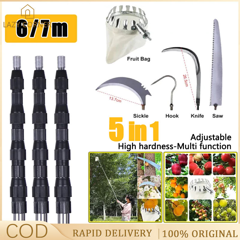 6/7 meter telescopic rod flower rod fishing cutter stainless steel net ...
